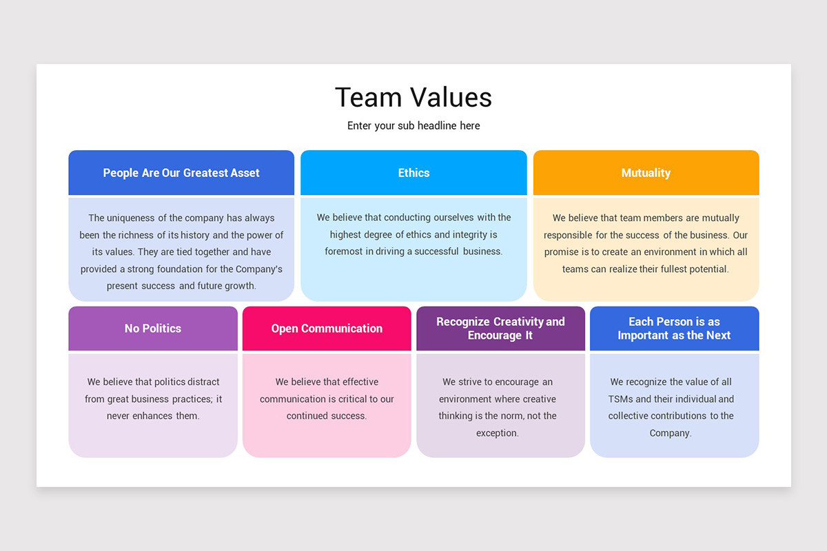 Team Values Google Slides Template | Nulivo Market