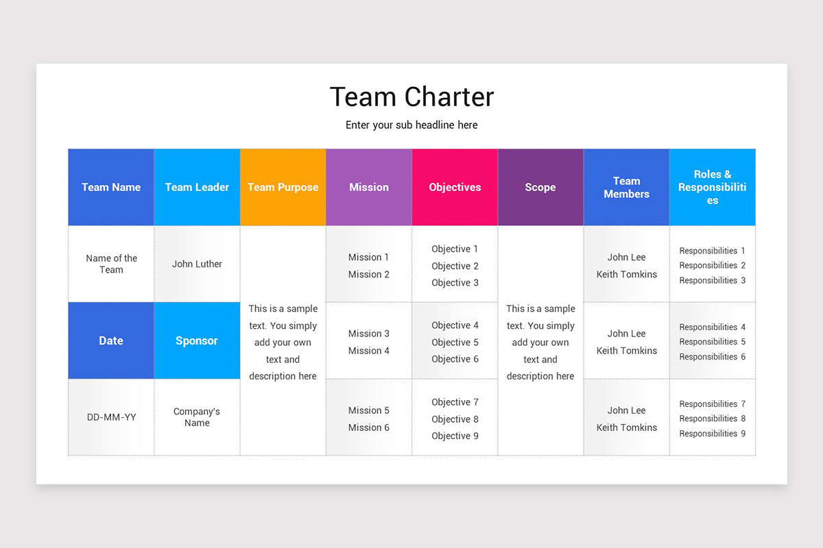 Team Charter Google Slides Template | Nulivo Market