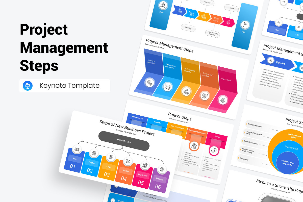 Project Management Steps Keynote Template | Nulivo Market