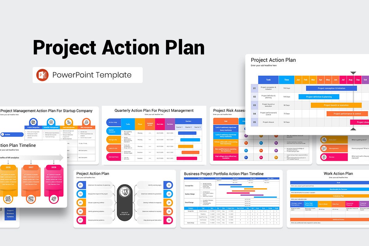 Project Action Plan PowerPoint Template | Nulivo Market