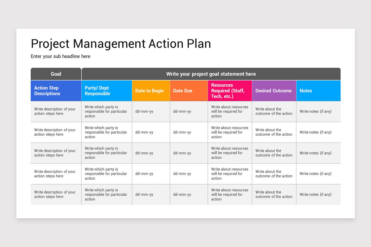 Project Action Plan Google Slides Template | Nulivo Market