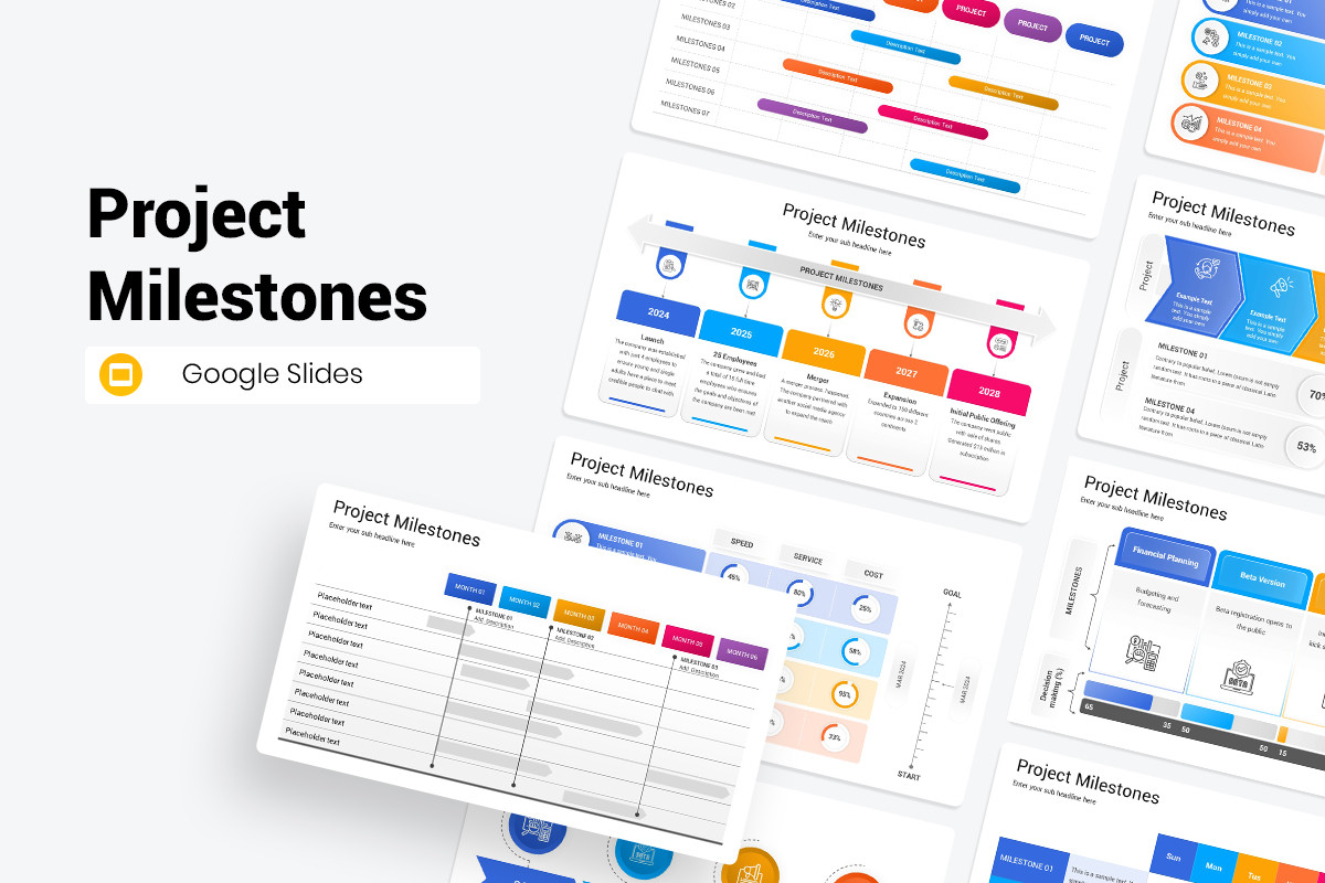 Project Milestones Google Slides Presentation Template | Nulivo Market
