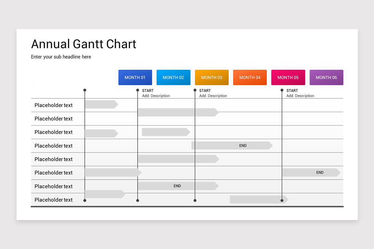 Annual Gantt Chart PowerPoint Presentation Template | Nulivo Market