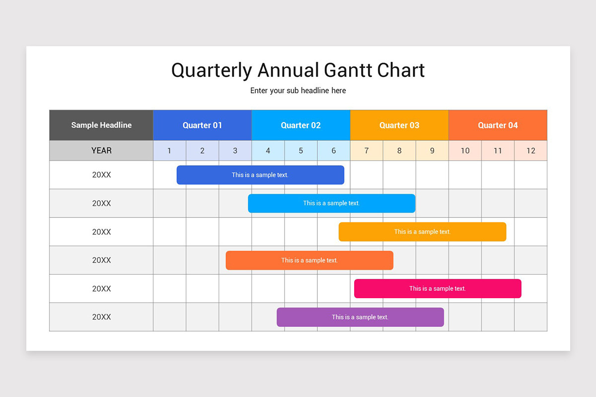 Annual Gantt Chart Keynote Presentation Template | Nulivo Market