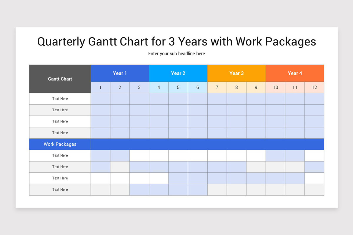 Quarterly Gantt Chart PowerPoint Presentation Template | Nulivo Market