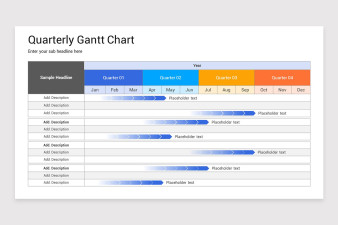 Quarterly Gantt Chart Keynote Presentation Template | Nulivo Market