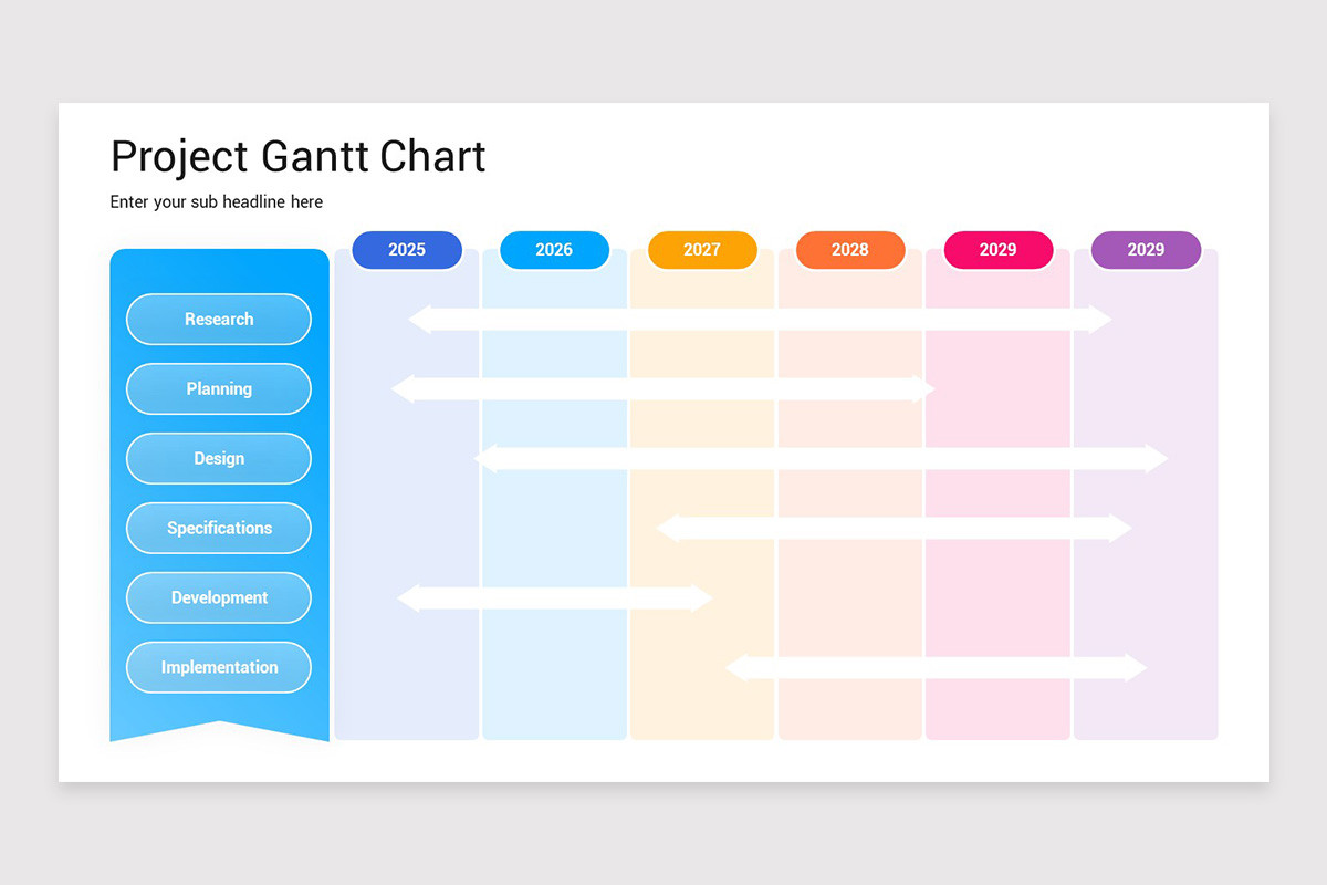 Project Gantt Chart PowerPoint Template | Nulivo Market