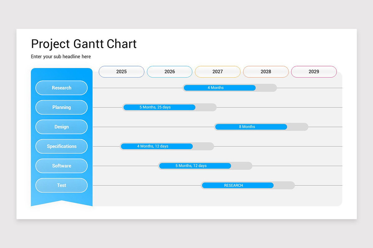 Project Gantt Chart PowerPoint Template | Nulivo Market