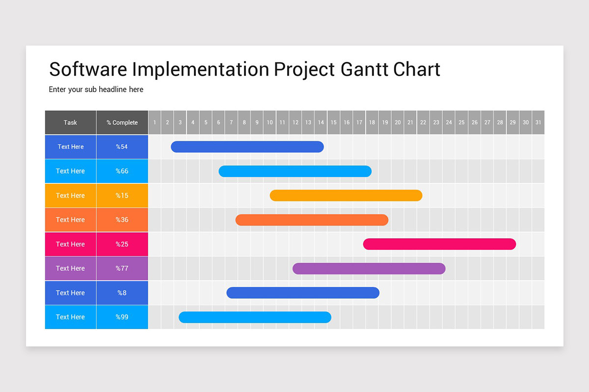 Project Gantt Chart PowerPoint Template | Nulivo Market