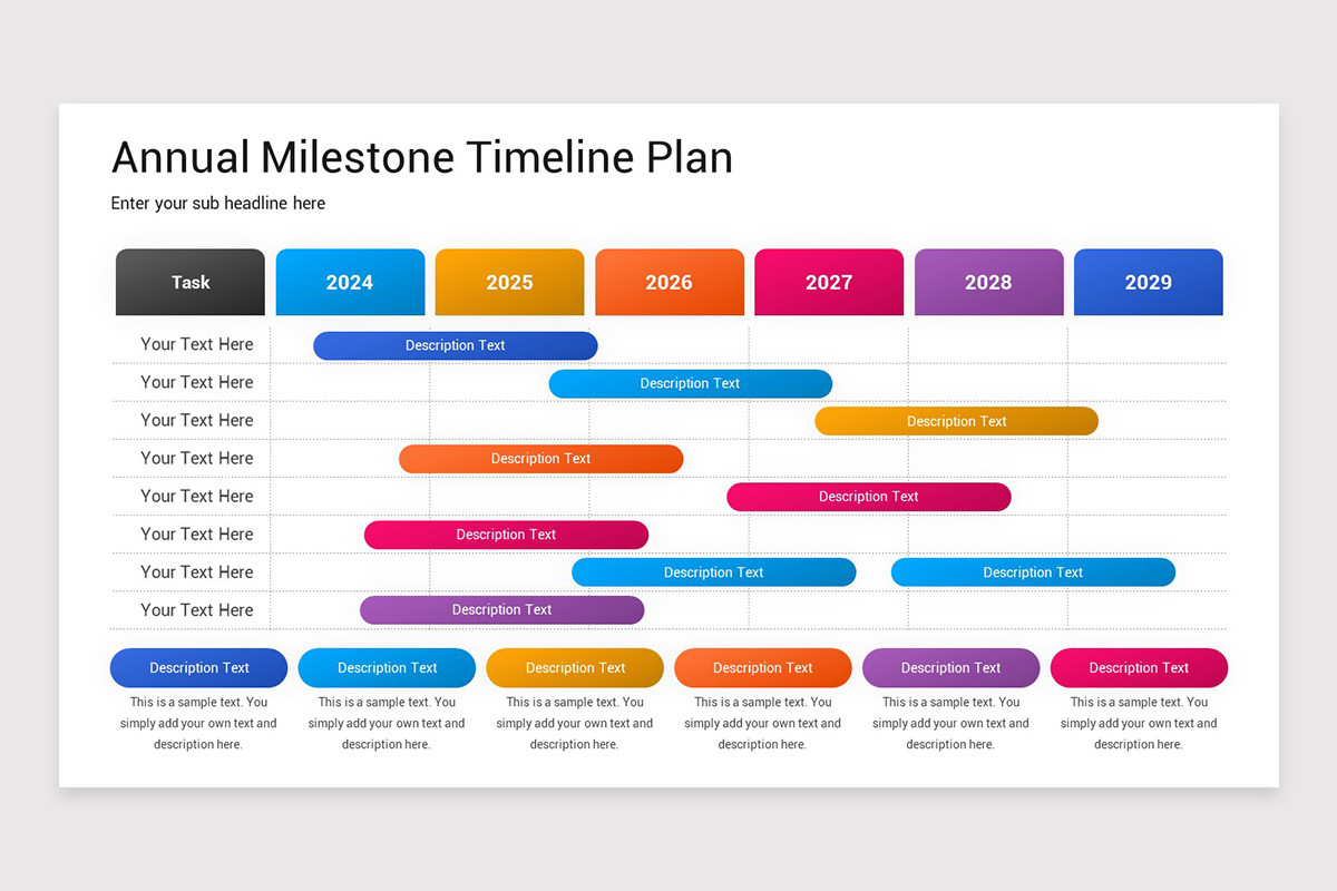 Annual Timeline Presentation PowerPoint Template | Nulivo Market