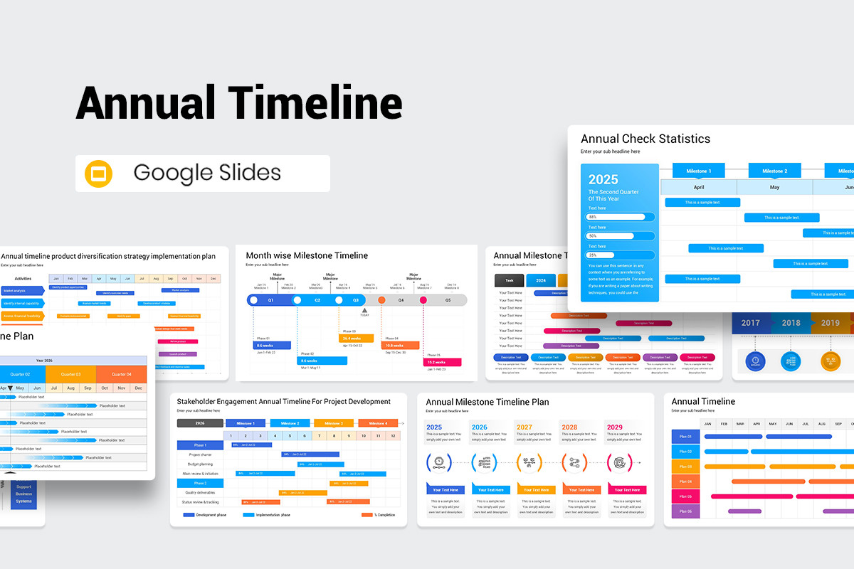 Annual Timeline Presentation Google Slides Template | Nulivo Market