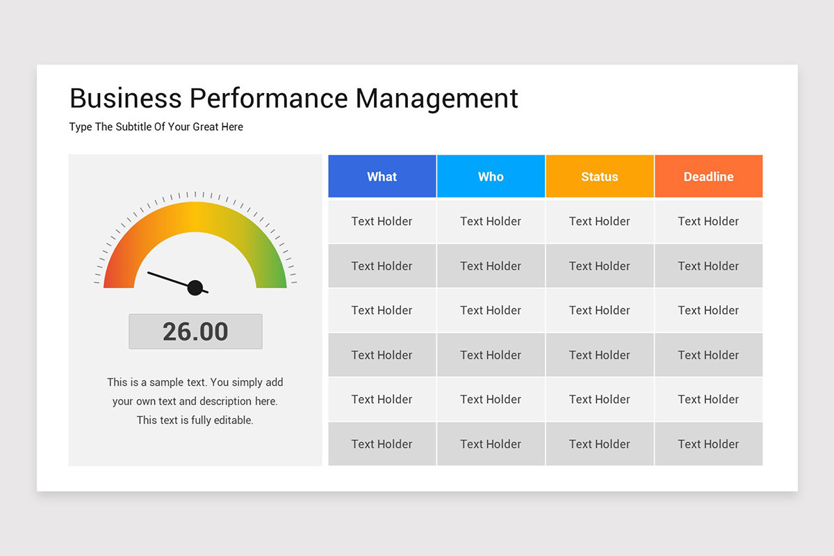 Business Performance Management PowerPoint Template | Nulivo Market