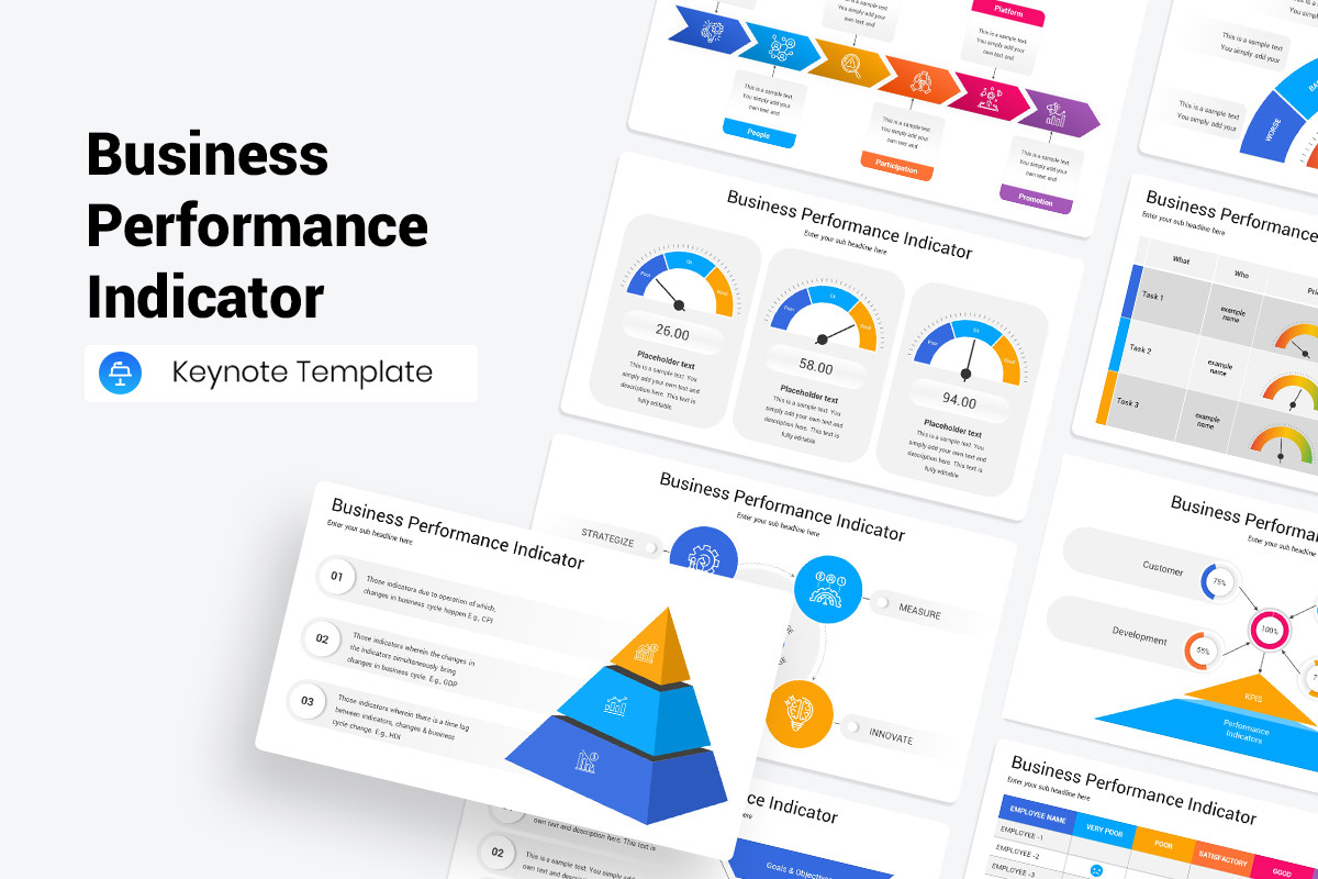 Business Performance Indicator Keynote Template | Nulivo Market
