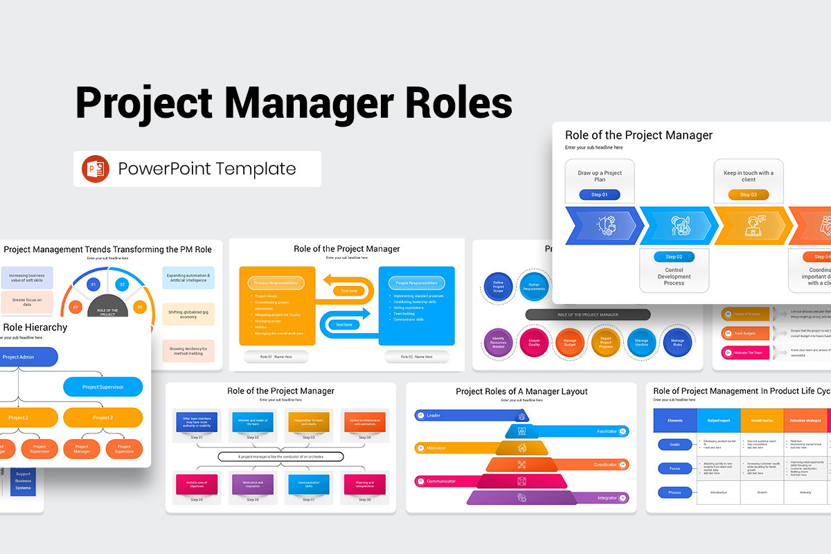 Project Manager Roles PowerPoint Template | Nulivo Market