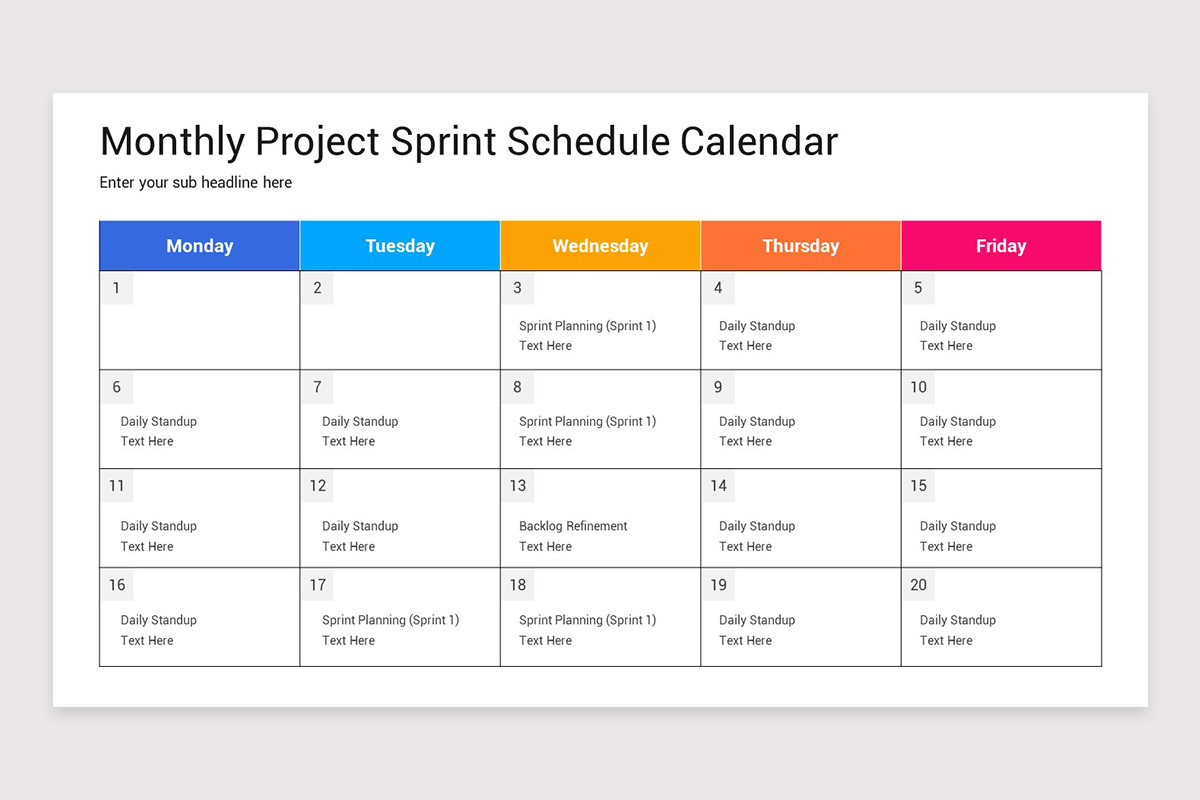 Project Monthly Planner PowerPoint Template | Nulivo Market