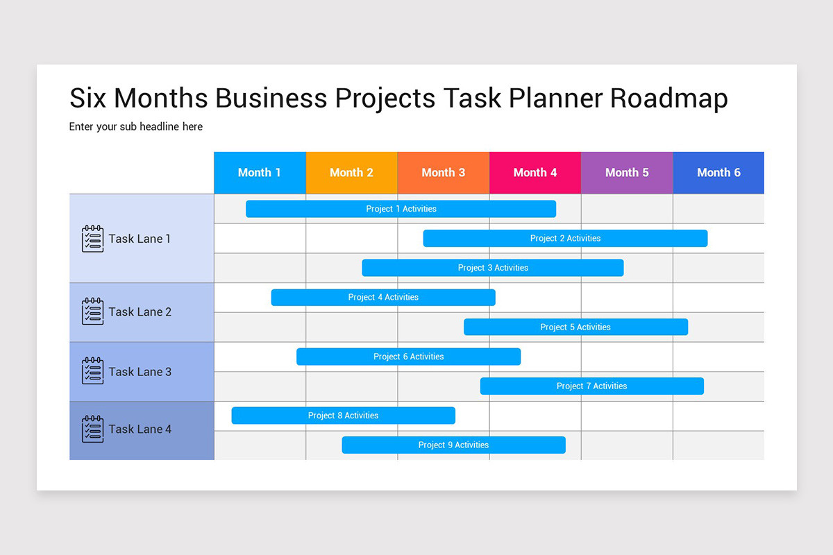 Project Monthly Planner PowerPoint Template | Nulivo Market