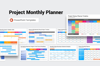 Project Monthly Planner PowerPoint Template | Nulivo Market