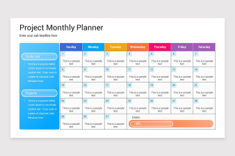 Project Monthly Planner PowerPoint Template | Nulivo Market