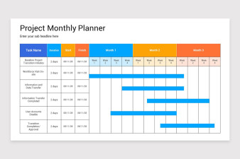 Project Monthly Planner Google Slides Template | Nulivo Market