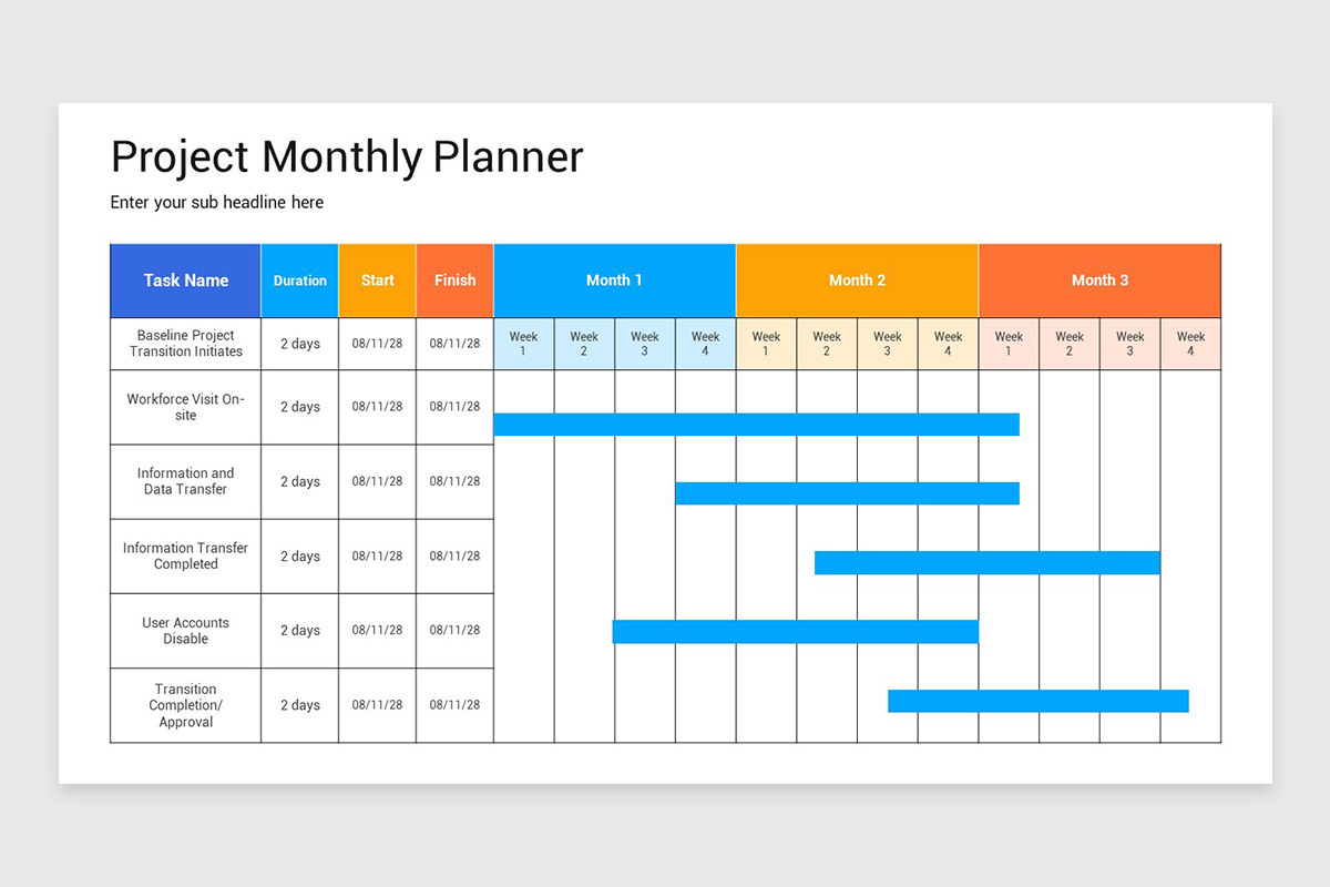 Project Monthly Planner Keynote Template | Nulivo Market