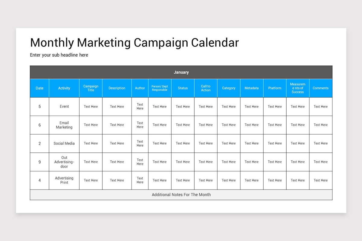 Project Monthly Planner Keynote Template | Nulivo Market
