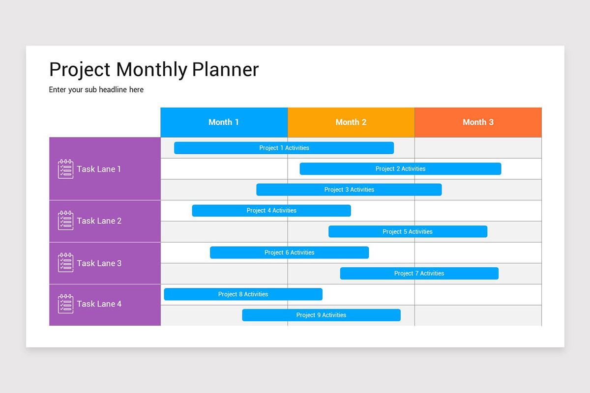 Project Monthly Planner Keynote Template | Nulivo Market