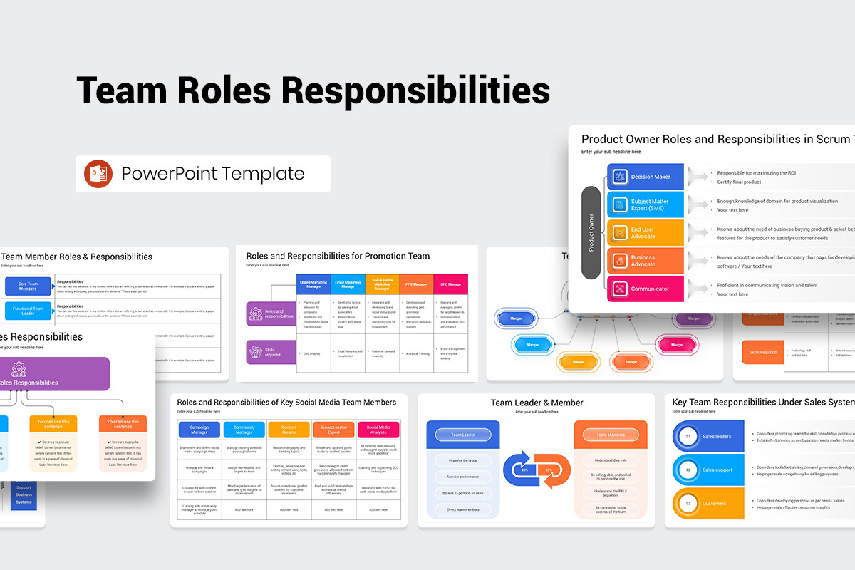 Team Roles Responsibilities PowerPoint Template | Nulivo Market