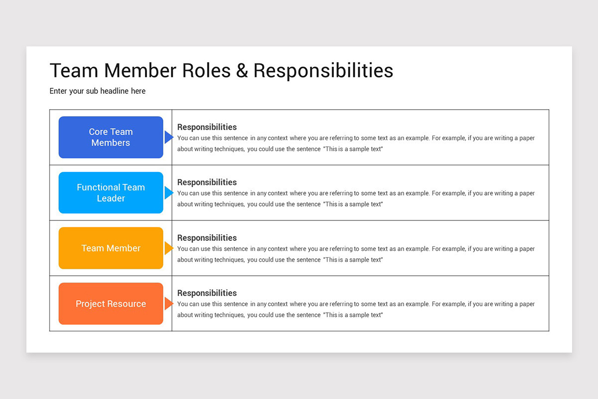 Team Roles Responsibilities PowerPoint Template | Nulivo Market