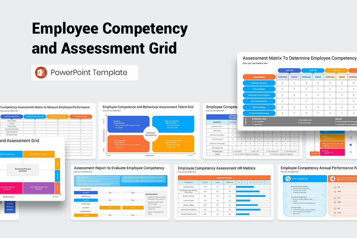 Employee Competency and Assessment Grid PowerPoint Template | Nulivo Market