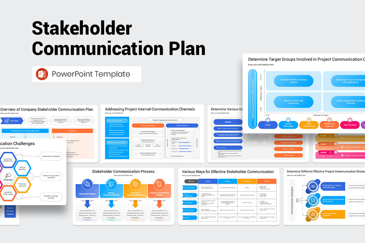 Stakeholder Communication Plan PowerPoint Template | Nulivo Market