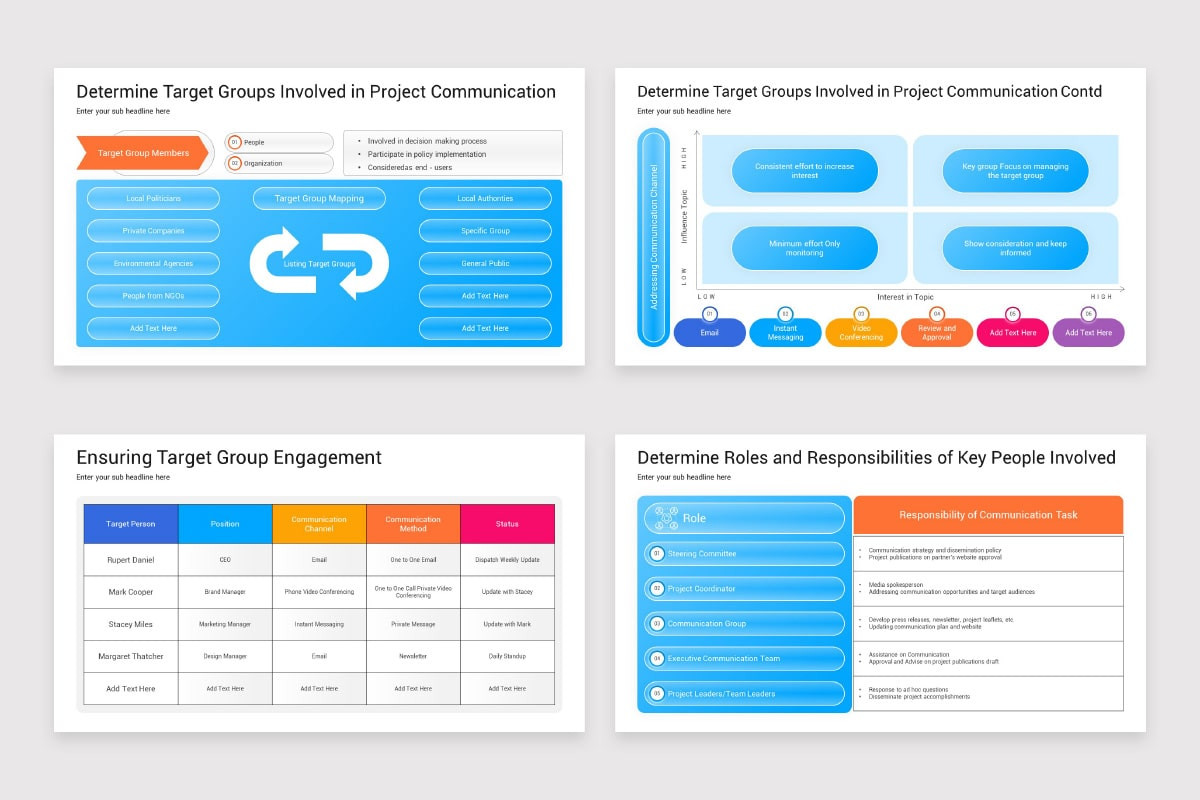 Stakeholder Communication Plan PowerPoint Template | Nulivo Market