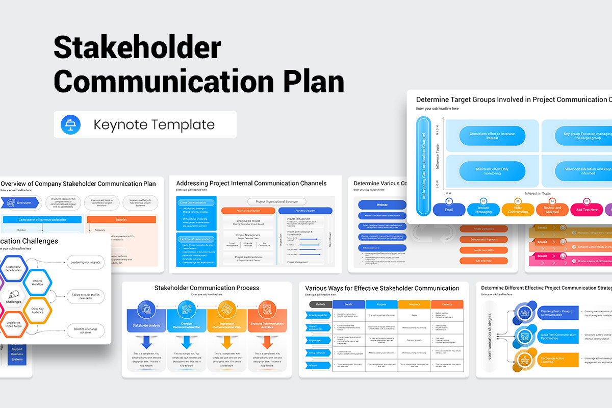 Stakeholder Communication Plan Keynote Template | Nulivo Market