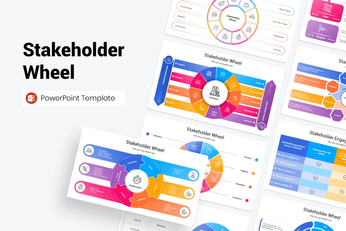 Stakeholder Wheel Presentation PowerPoint Template | Nulivo Market