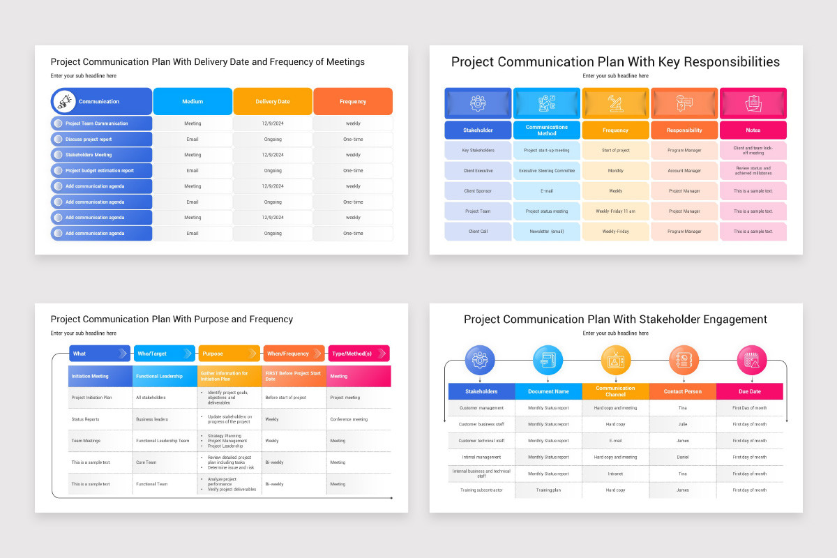 Project Communication Management Keynote Template | Nulivo Market