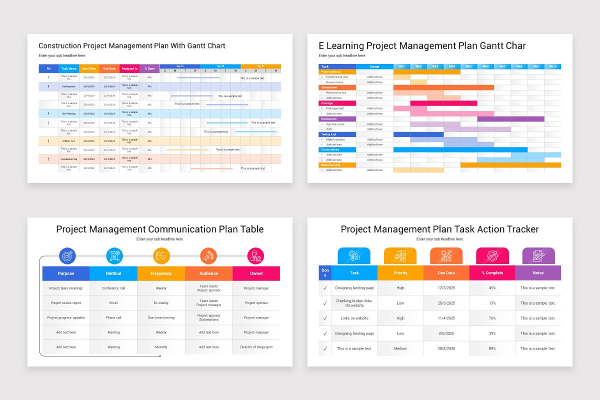 Project Management Plan PowerPoint Template | Nulivo Market