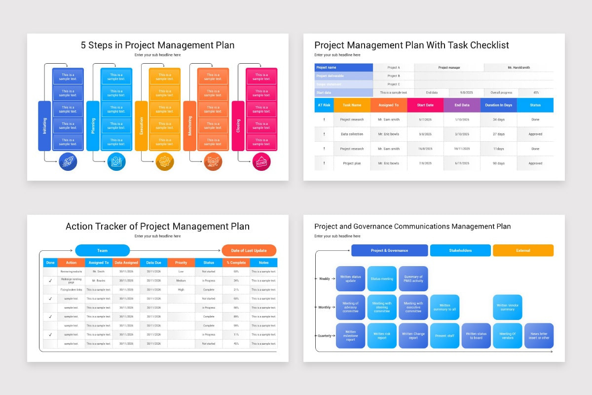 Project Management Plan PowerPoint Template | Nulivo Market