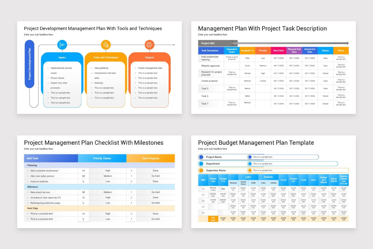 Project Management Plan Google Slides Template | Nulivo Market