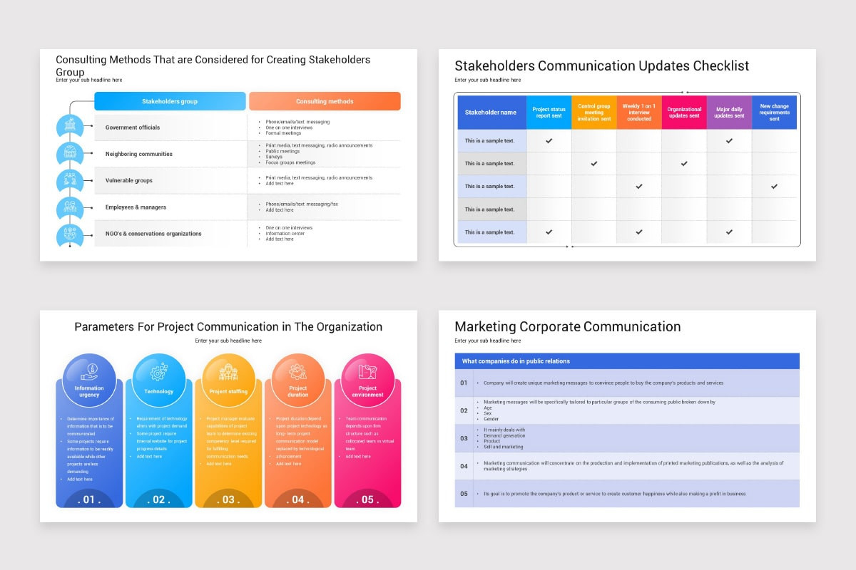 Stakeholder Communication Strategy PowerPoint Template | Nulivo Market