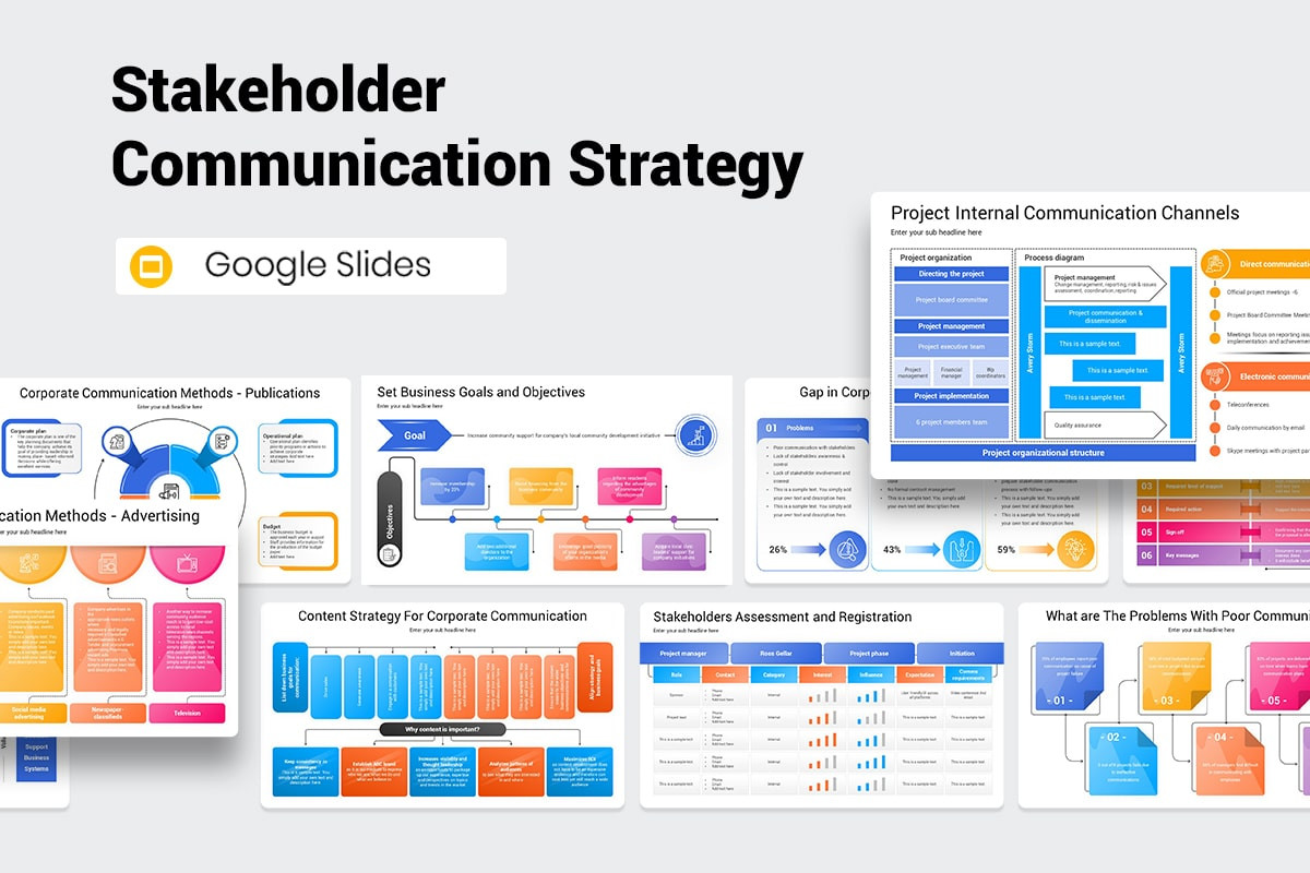 Stakeholder Communication Strategy Google Slides Template | Nulivo Market