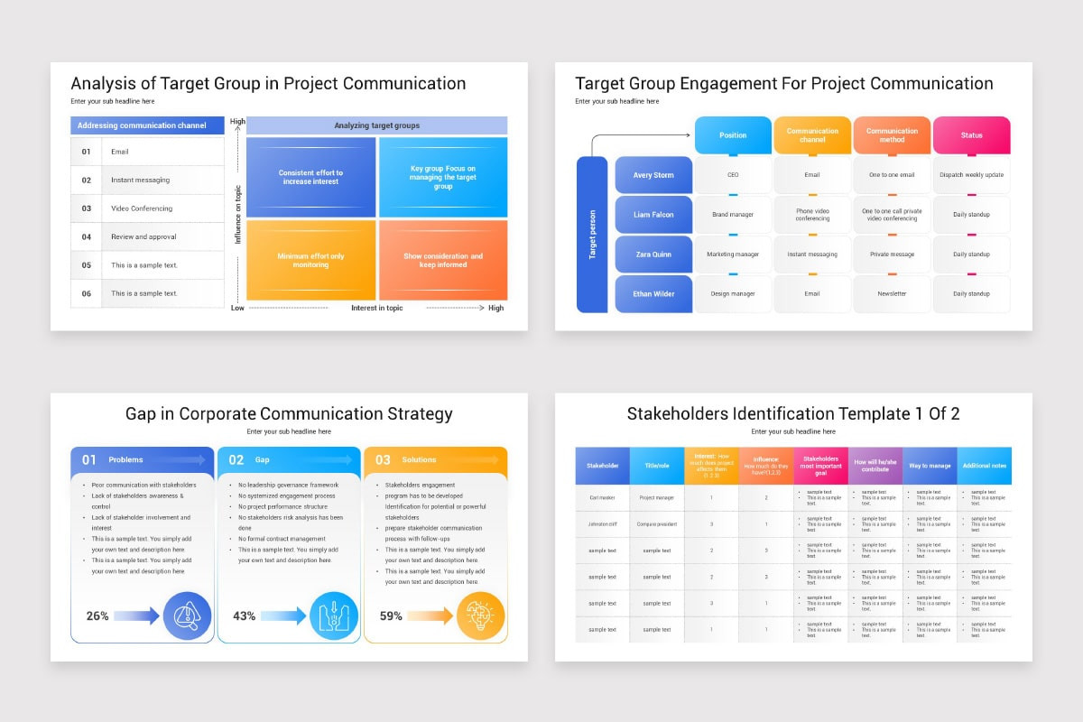 Stakeholder Communication Strategy Keynote Template | Nulivo Market