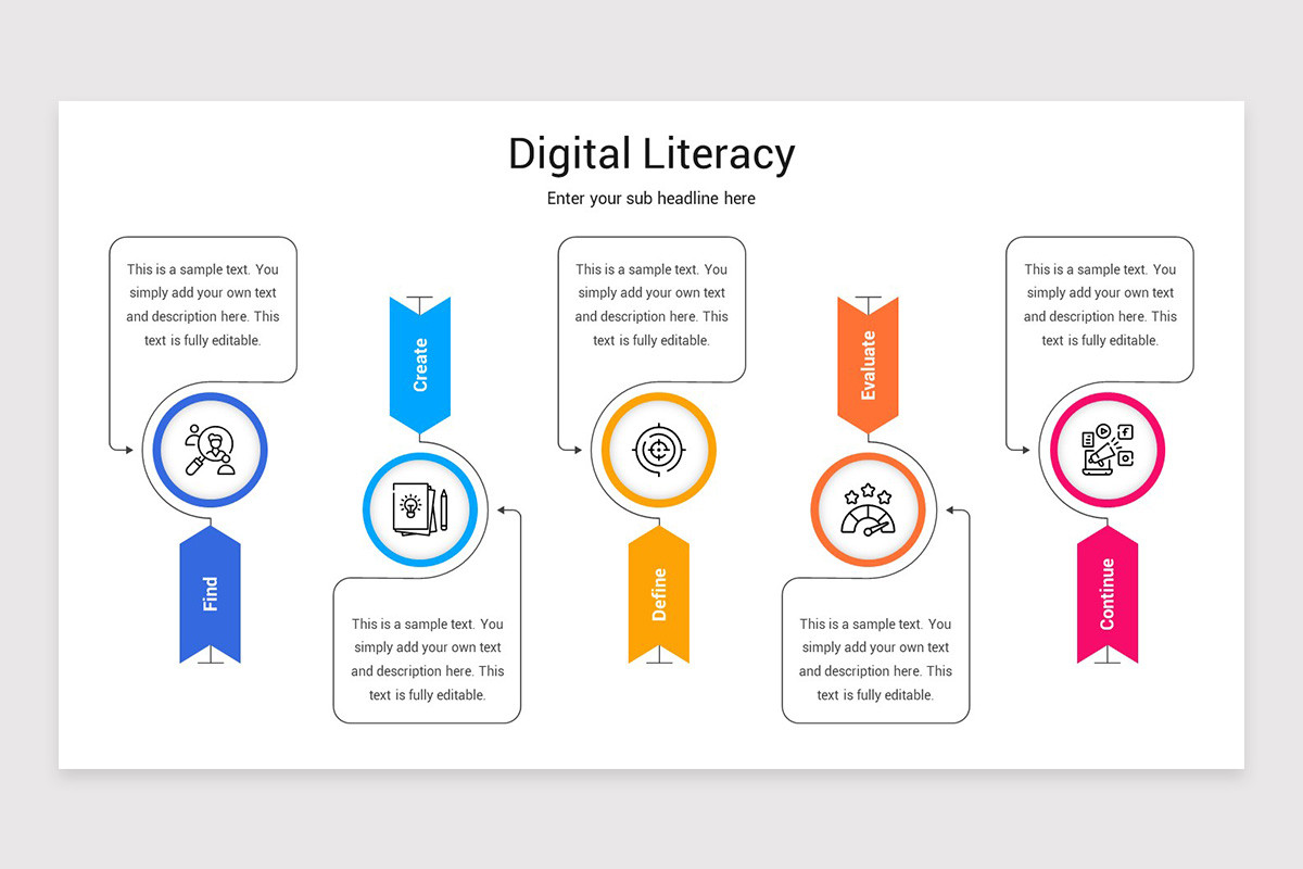 Digital Literacy PowerPoint Presentation Template | Nulivo Market