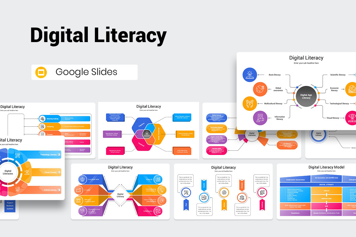 Digital Literacy Google Slides Presentation Template | Nulivo Market