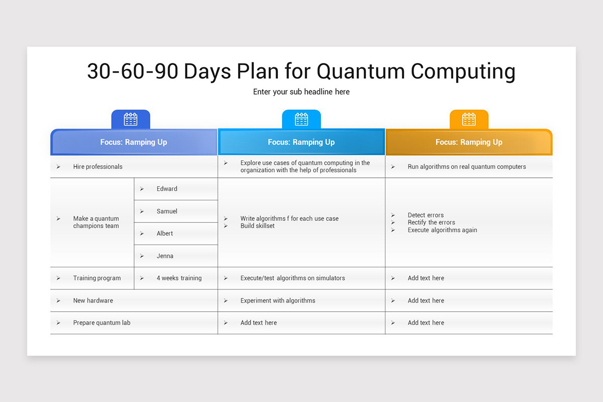 30 60 90 Day Plan for Executives Google Slides Template | Nulivo Market