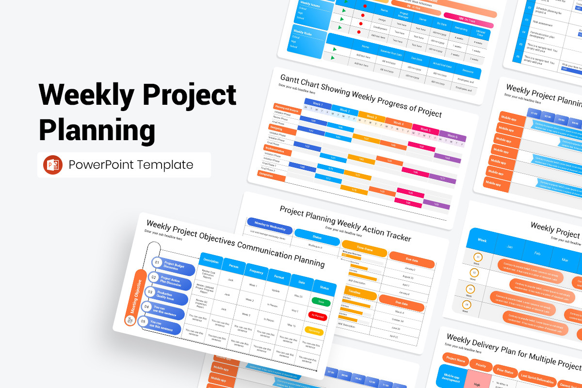 Weekly Project Planning PowerPoint Template | Nulivo Market