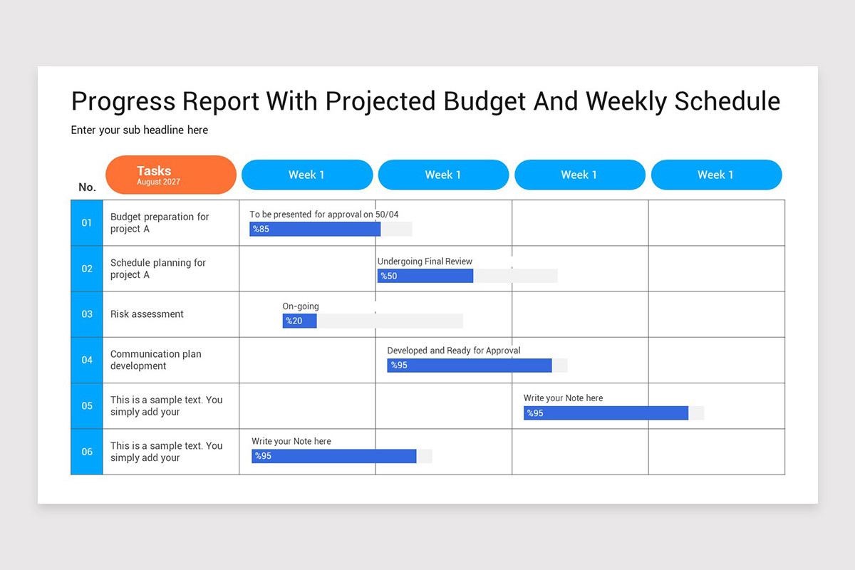 Weekly Project Planning PowerPoint Template | Nulivo Market
