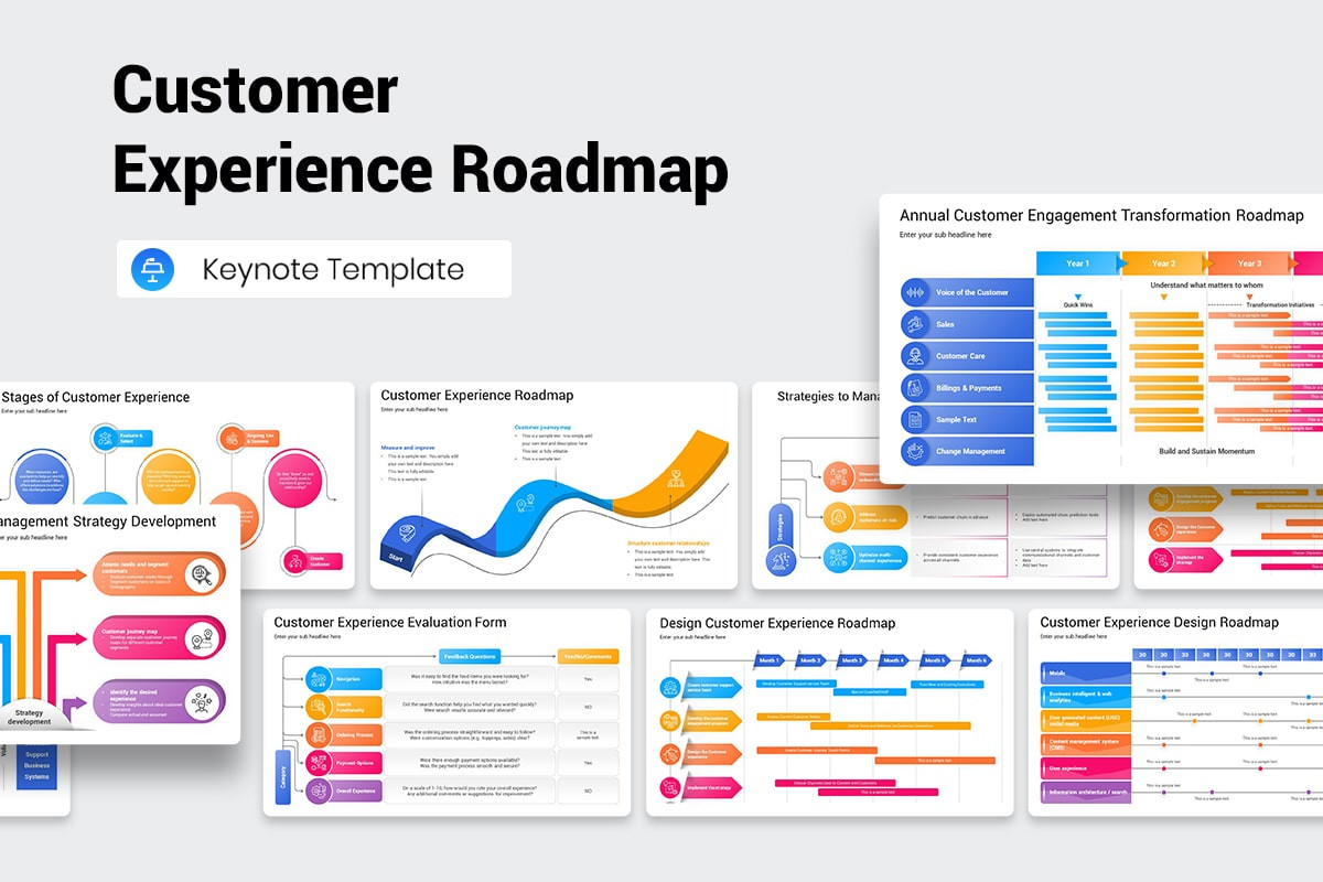 Customer Experience Roadmap Keynote Template | Nulivo Market