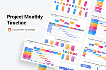 Project Monthly Timeline PowerPoint Template | Nulivo Market