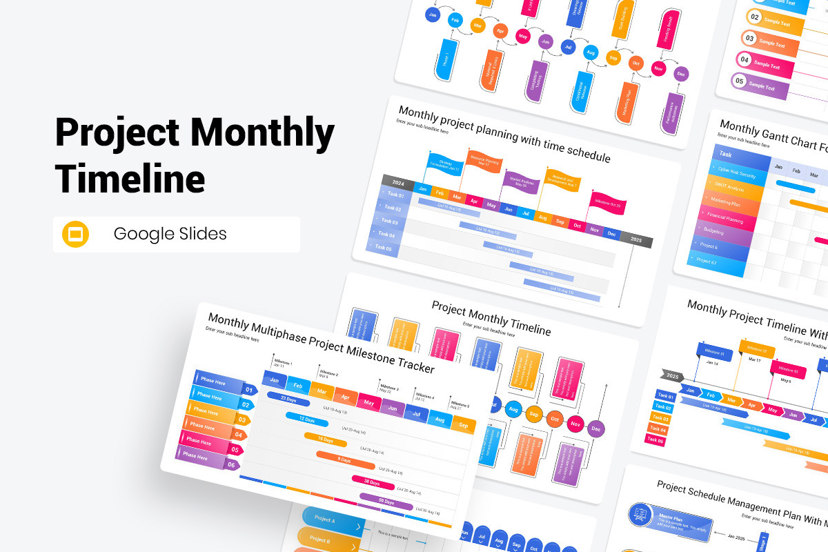 Project Monthly Timeline Google Slides Template | Nulivo Market