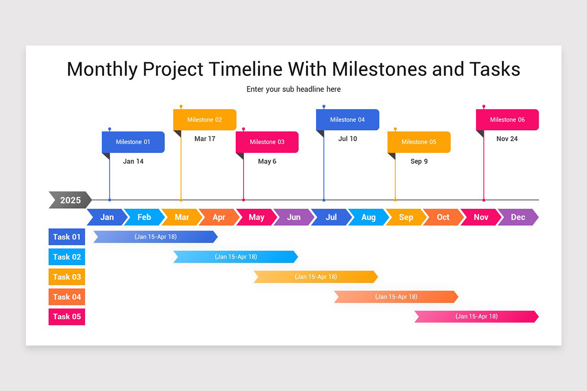 Project Monthly Timeline Google Slides Template | Nulivo Market
