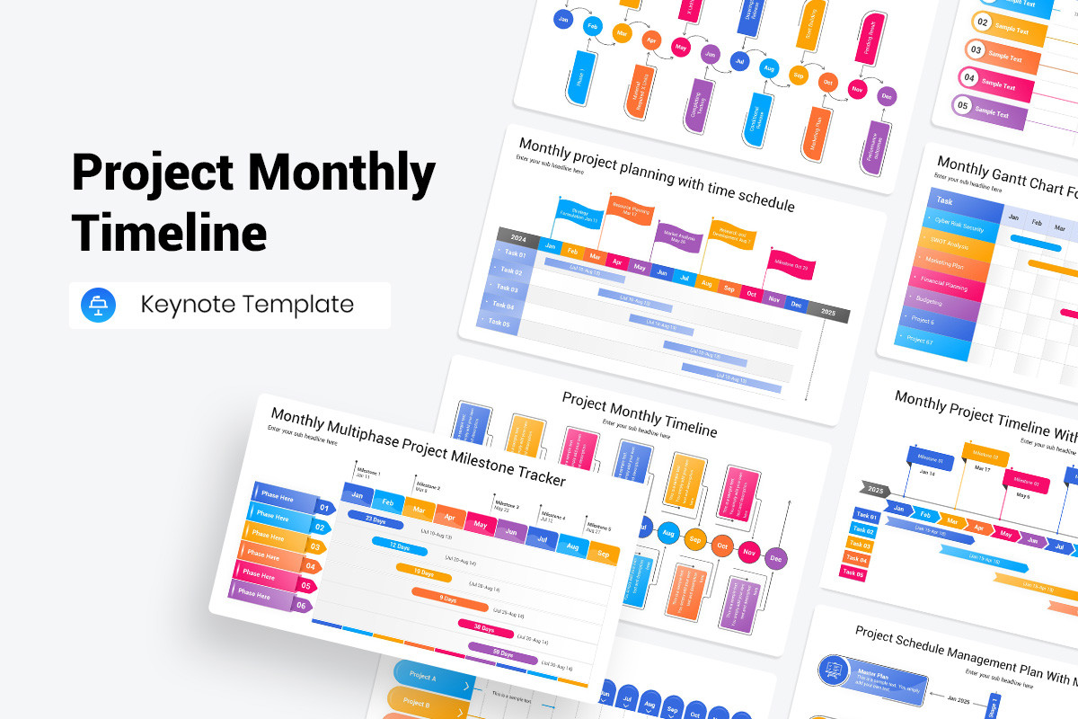 Project Monthly Timeline Keynote Template | Nulivo Market